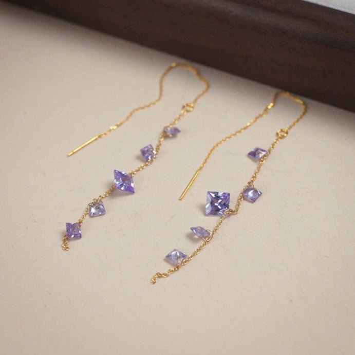Amethyst Threader Earrings (Solid Silver) | Abbott Atelier | Artisan ...