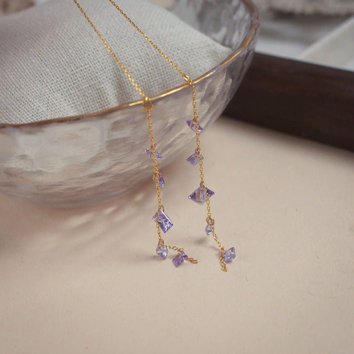 Amethyst Threader Earrings (Solid Silver) | Abbott Atelier | Artisan ...