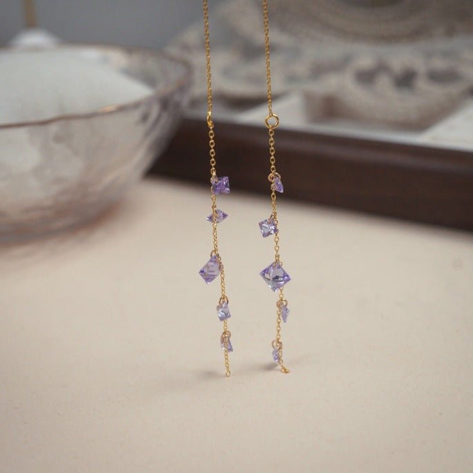 Amethyst Threader Earrings (Solid Silver) | Abbott Atelier | Artisan ...