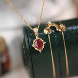 Baroque Ruby Necklace (Solid Silver) | Abbott Atelier | Romantic Jewelry