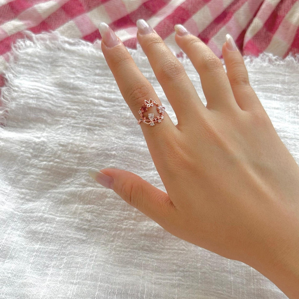Butterfly & Flower Ring - Posy | Abbott Atelier | Artisan Jewelry