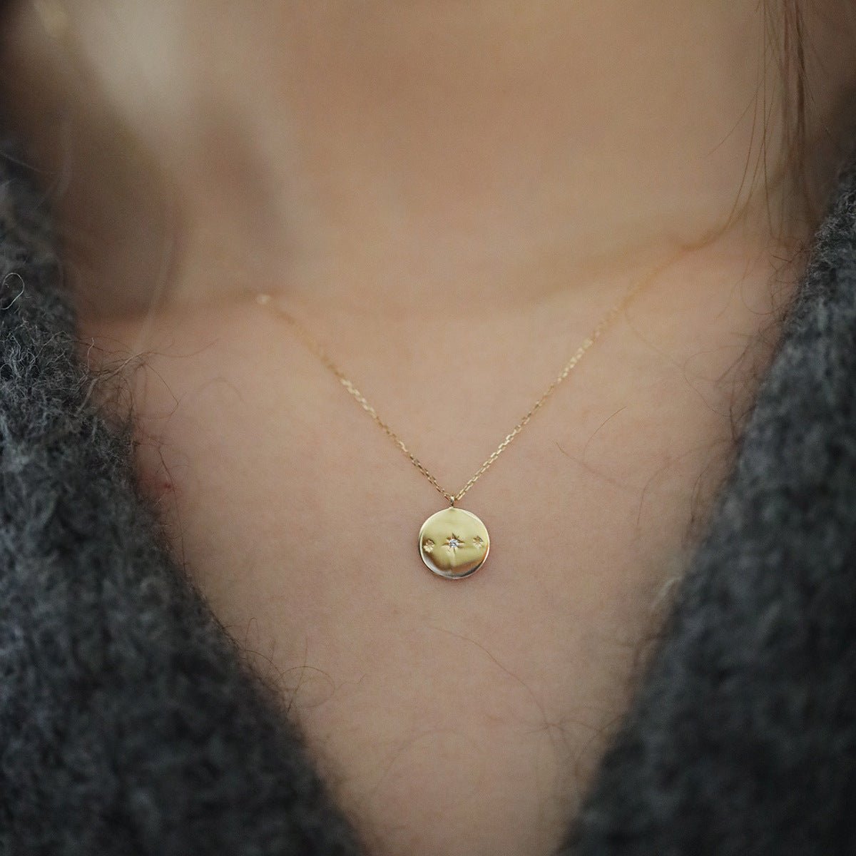 Celestial Coin Pendant Necklace (Solid Silver) | Abbott Atelier ...