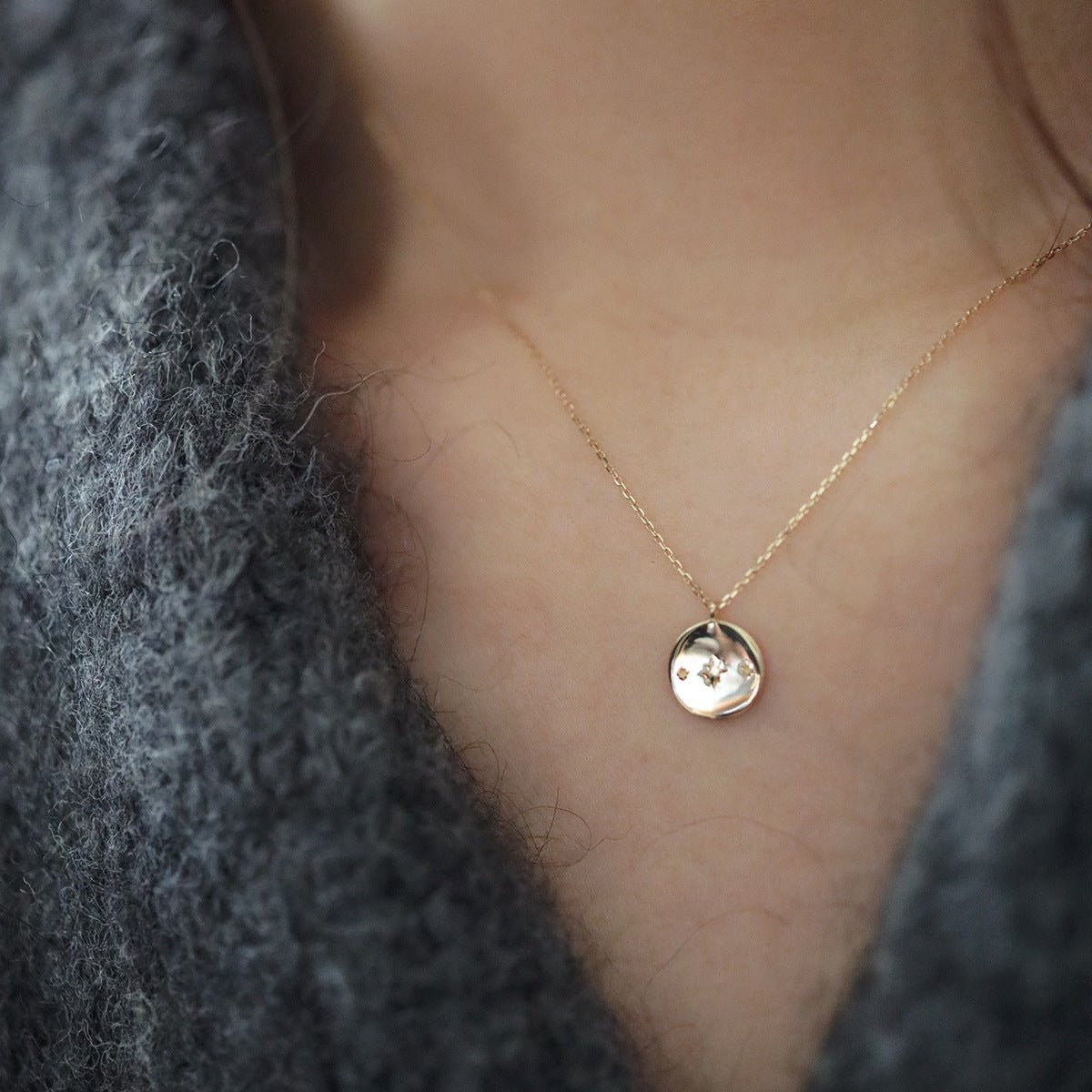 Celestial Coin Pendant Necklace (Solid Silver) | Abbott Atelier ...