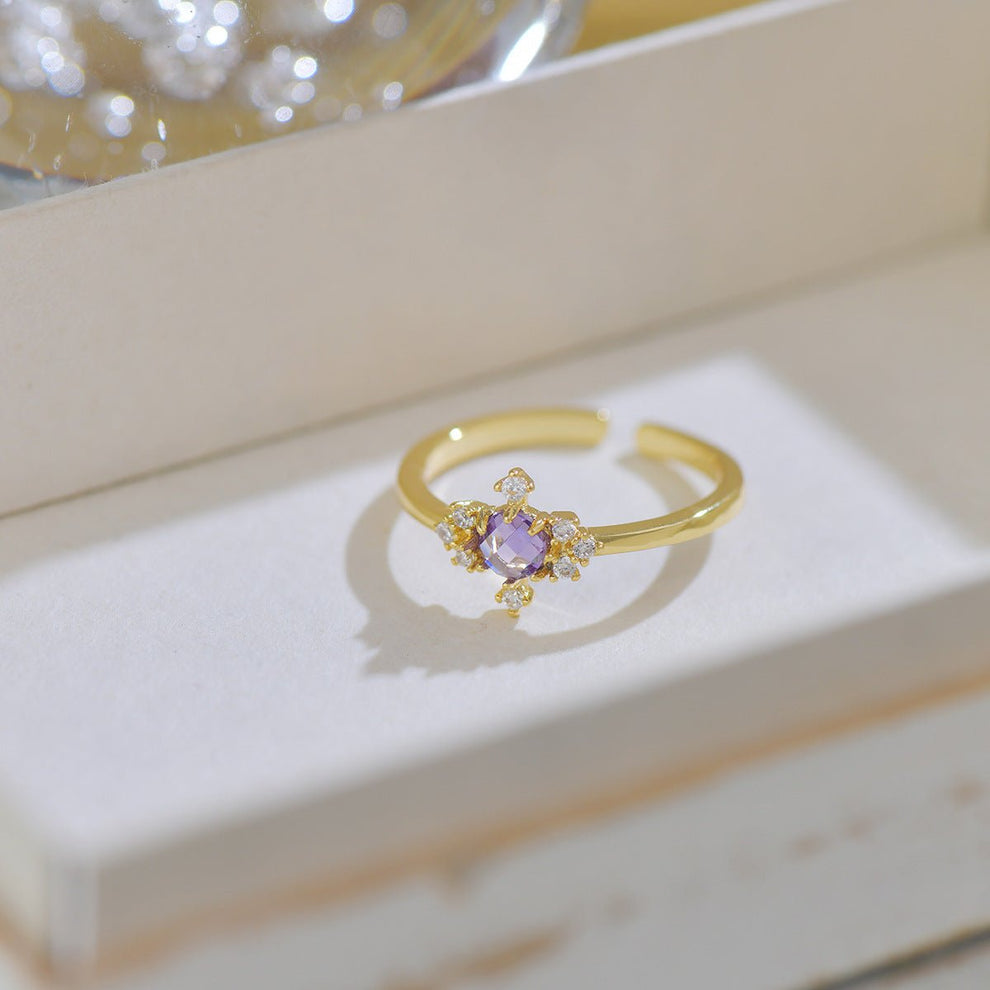 Amethyst Baroque Ring Set | Abbott Atelier | Artisan Jewelry