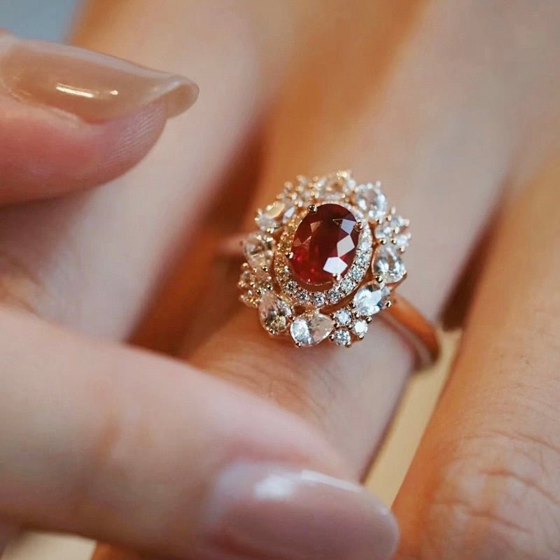 Ruby Dahlia Ring | Abbott Atelier | Romantic Jewelry