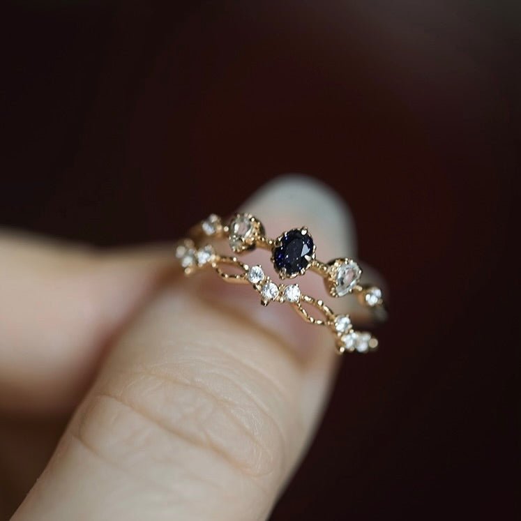 Starlit Noir Ring Set | Abbott Atelier | Romantic Jewelry